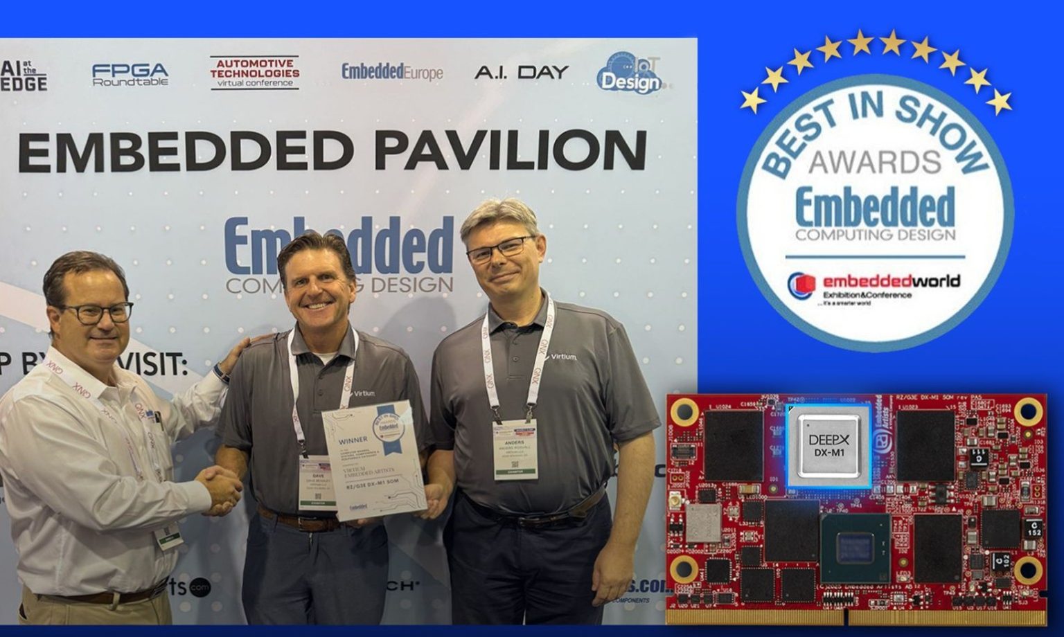 Virtium Embedded Artists's SoM powered by DEEPX AI technology wins “Best in Show” award ...